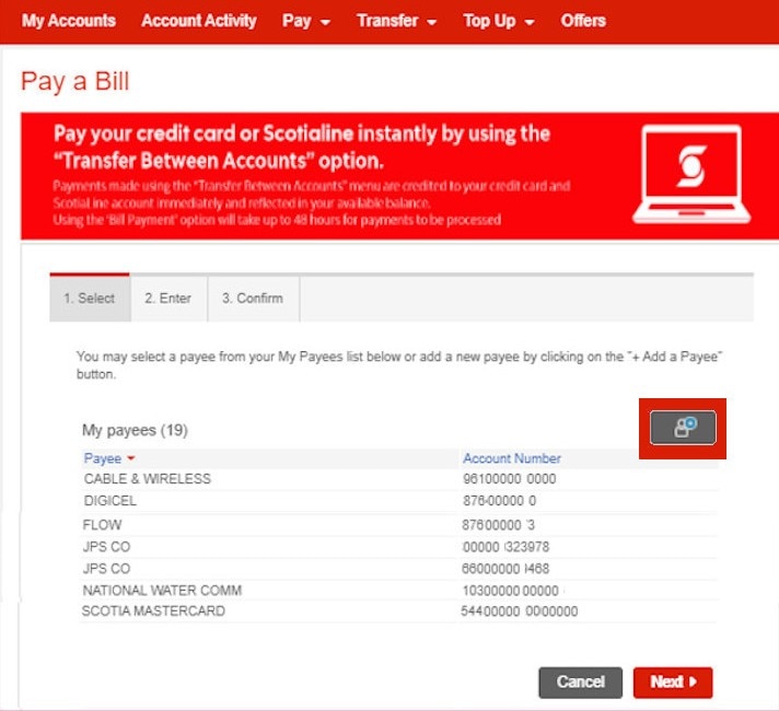 Scotia Online - Adding a Recipient | Scotiabank Cayman